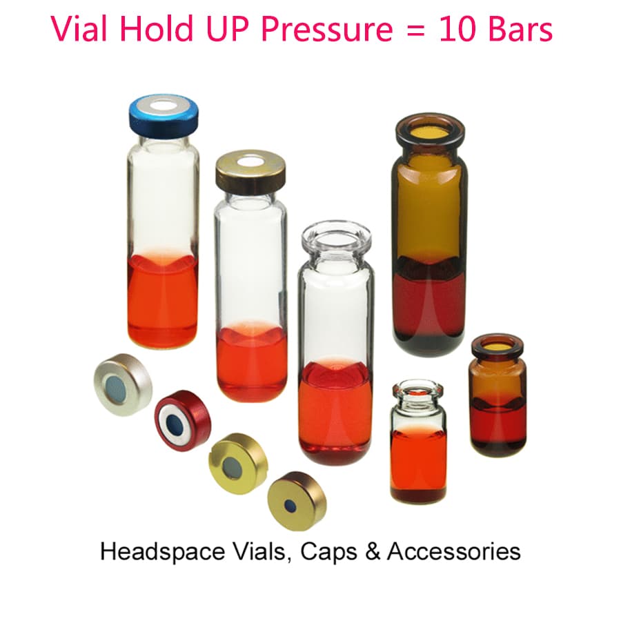 Flat Bottom Headspace Vials Closures Autosampler System-HPLC GC Vials ...